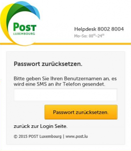 Passwort Wiederherstellung | POST Technologies Documentation