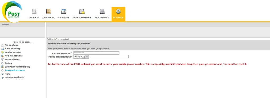 PASSWORD RECOVER | POST Technologies Documentation