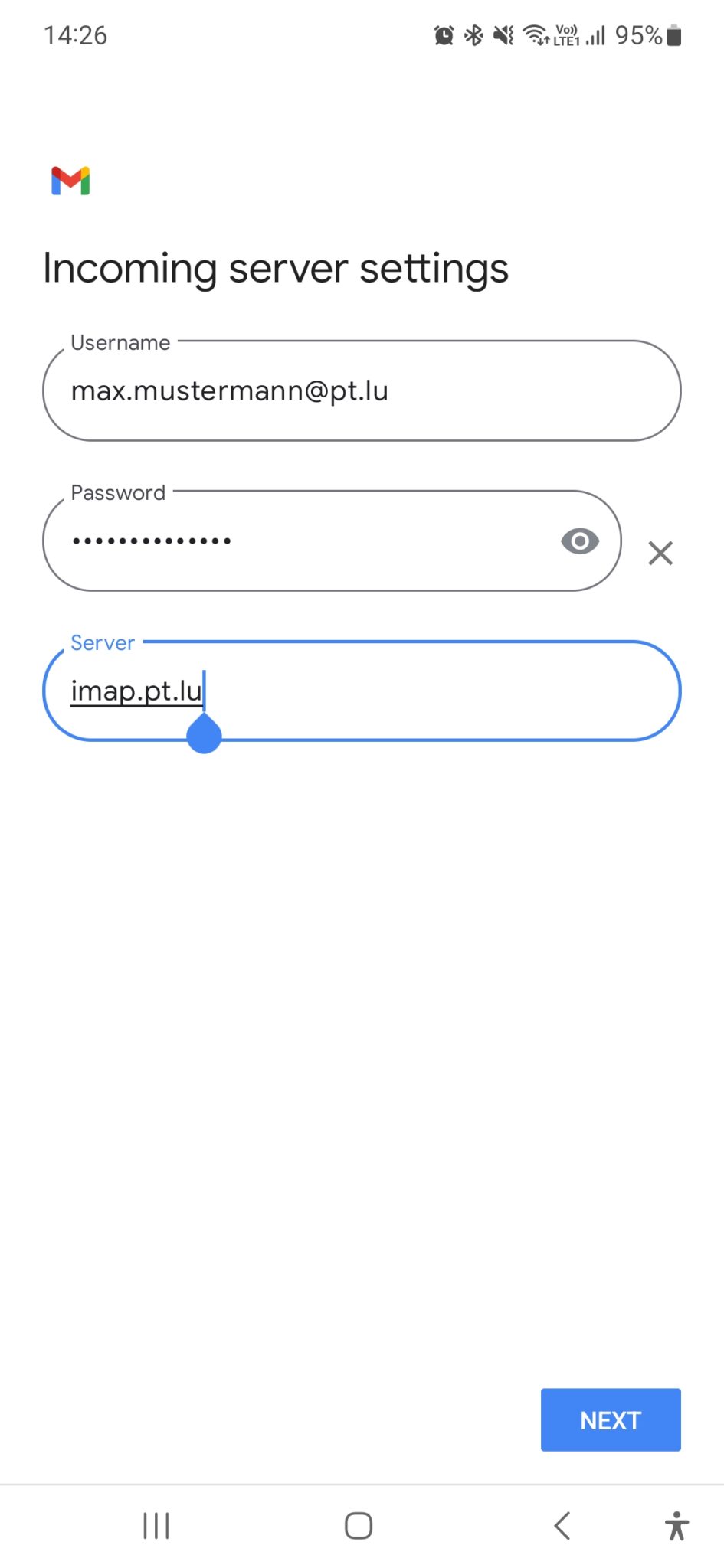 Android – Gmail – Email Client Configuration (@pt.lu) | POST ...