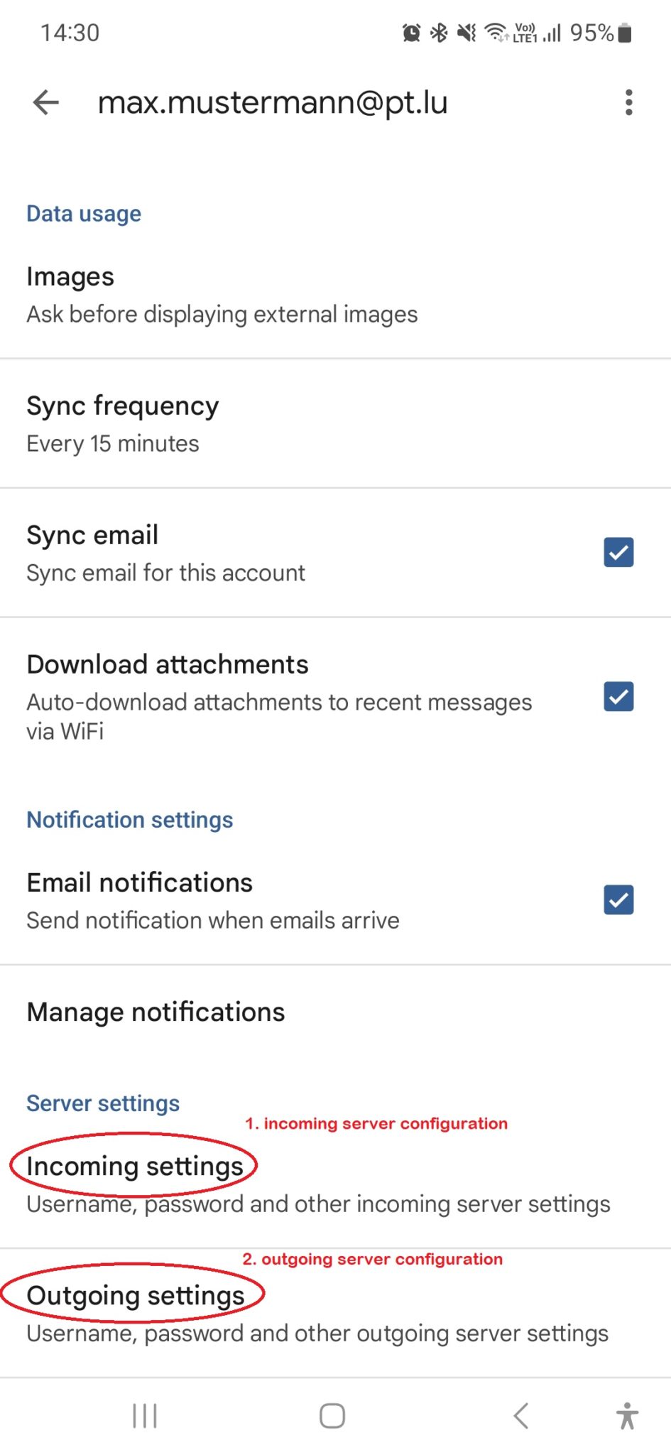 Android – Gmail – Email Client Configuration (@pt.lu) | POST ...