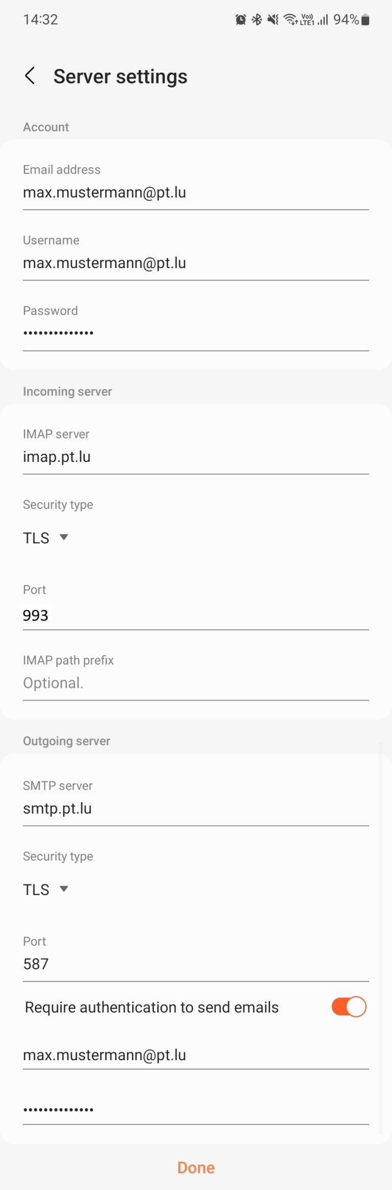 Android – Samsung Email – Email Client Configuration (@pt.lu) | POST ...
