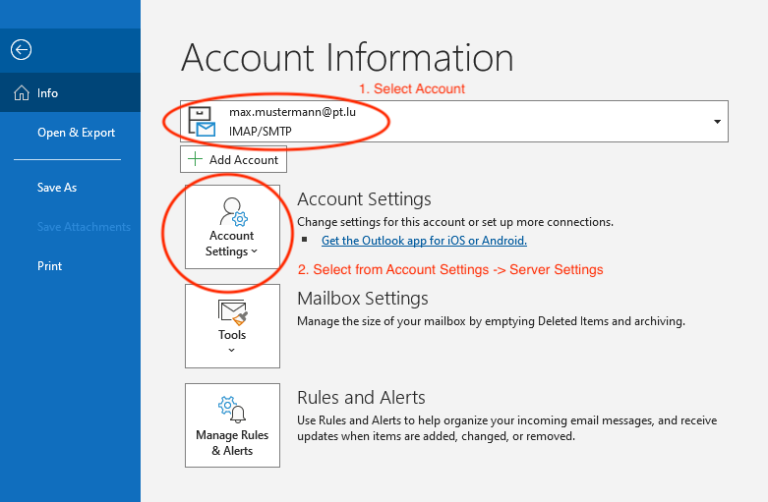 Microsoft – Windows – Outlook – Email Client Configuration (@pt.lu) | POST Technologies ...