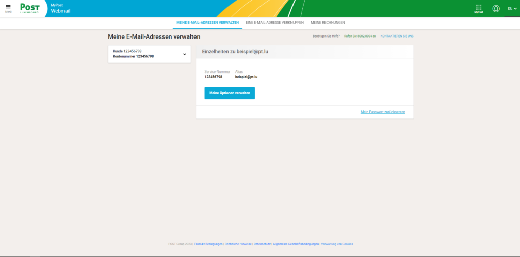 Webmail-Integration in MyPost / Kauf von Erweiterungen | POST Technologies Documentation